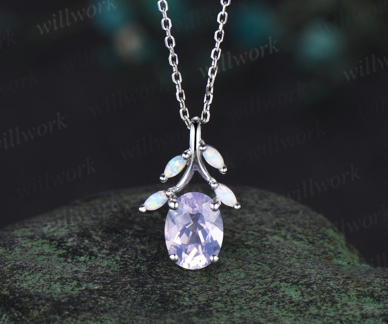 Lavender stone necklace store