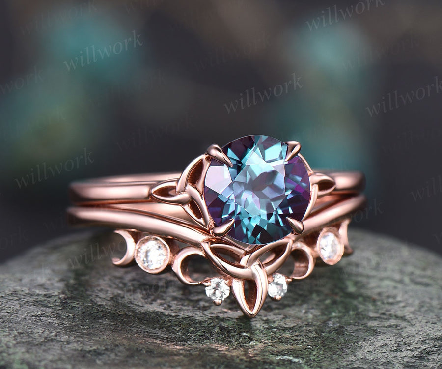 Alexandrite Engagement Ring Set | WillworkJewelry – Page 2 – WILLWORK ...
